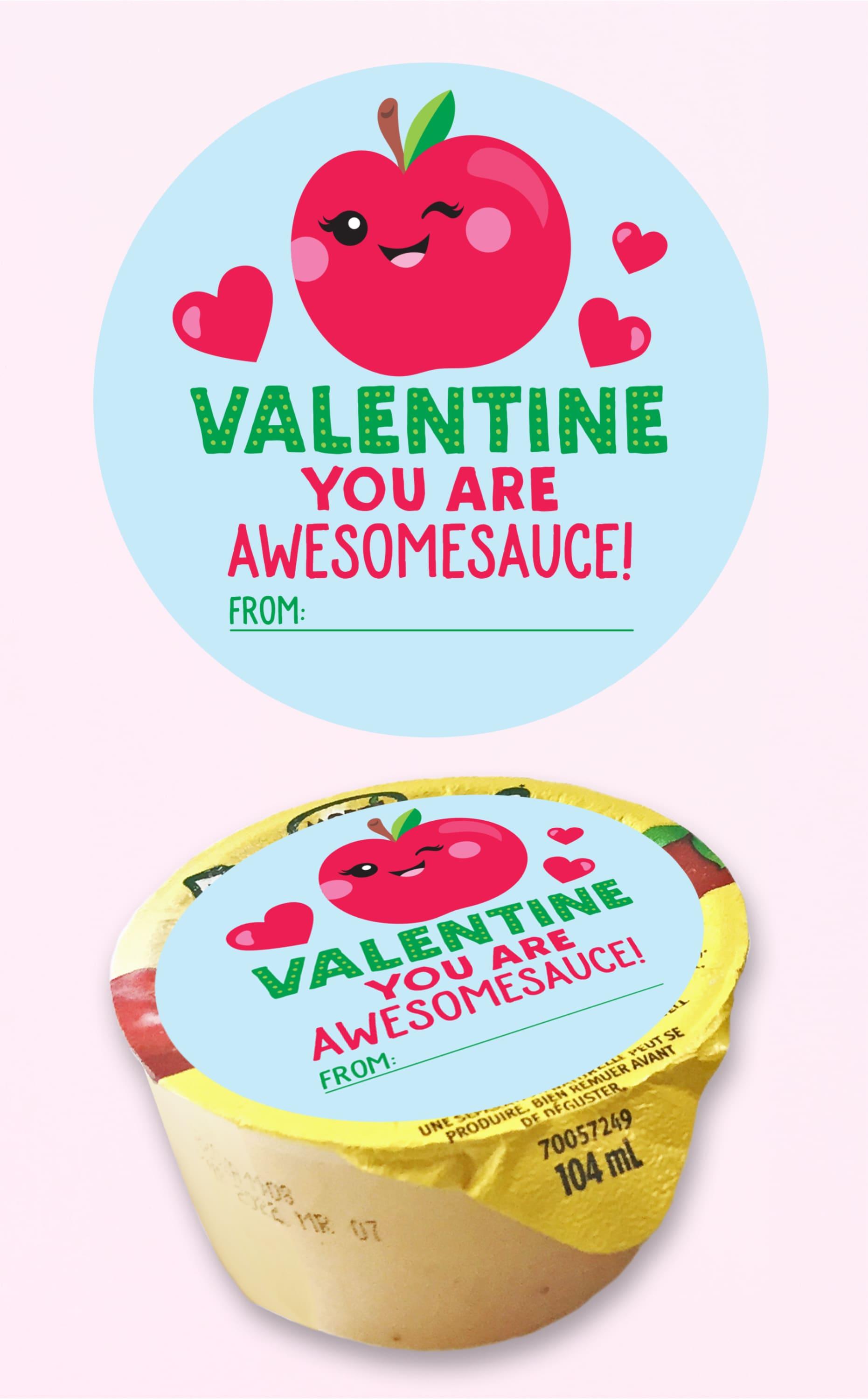 Applesauce Valentine's Day Cards for Kids | Classroom Valentine Gift ...