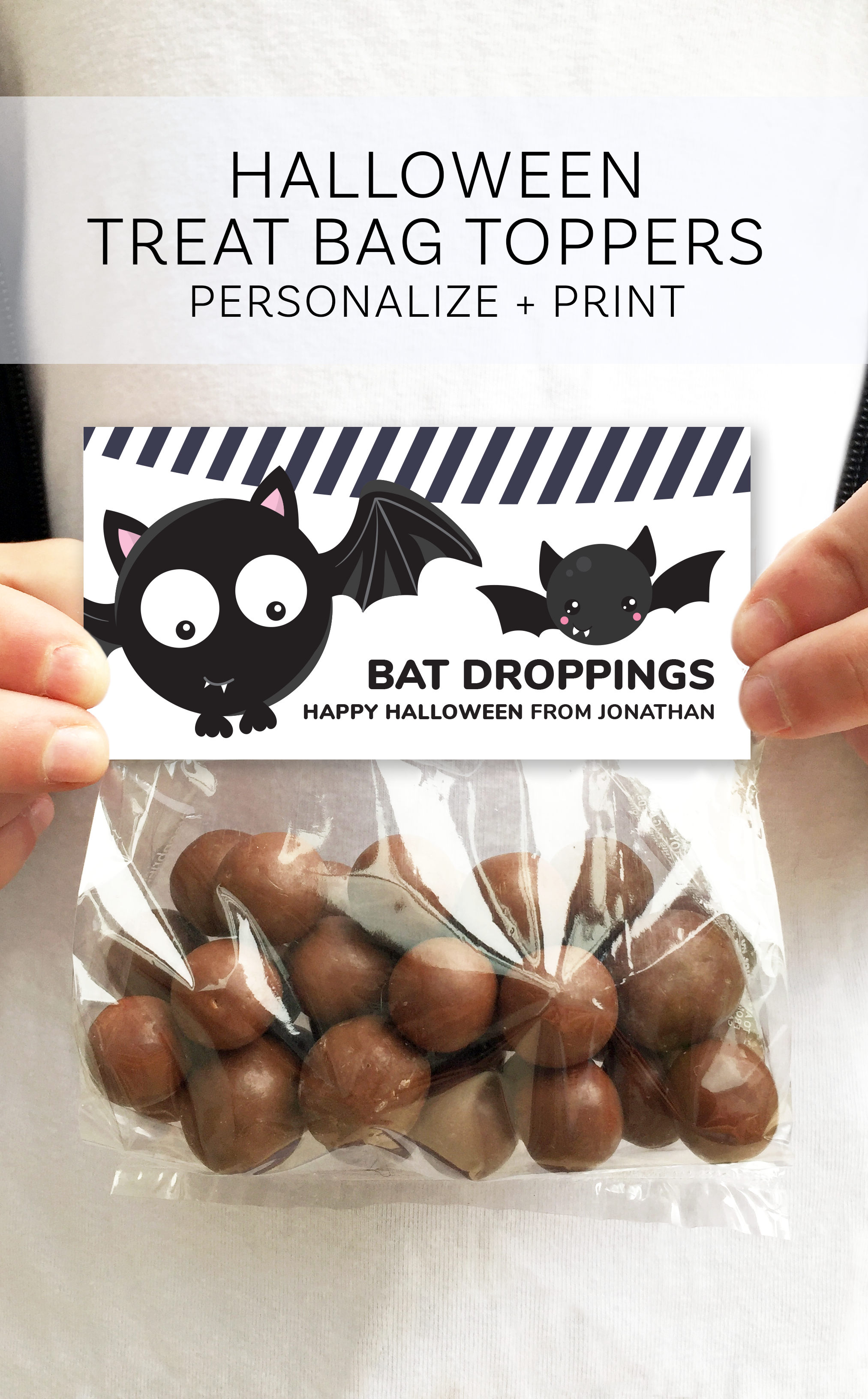 Printable Halloween Treat Bag Toppers | Bat Droppings Halloween Candy ...