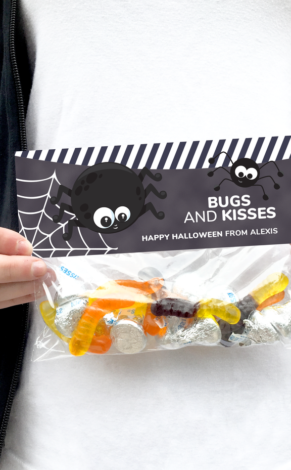 Halloween Bugs and Kisses Treat Bag Topper | Kids Halloween Treats ...