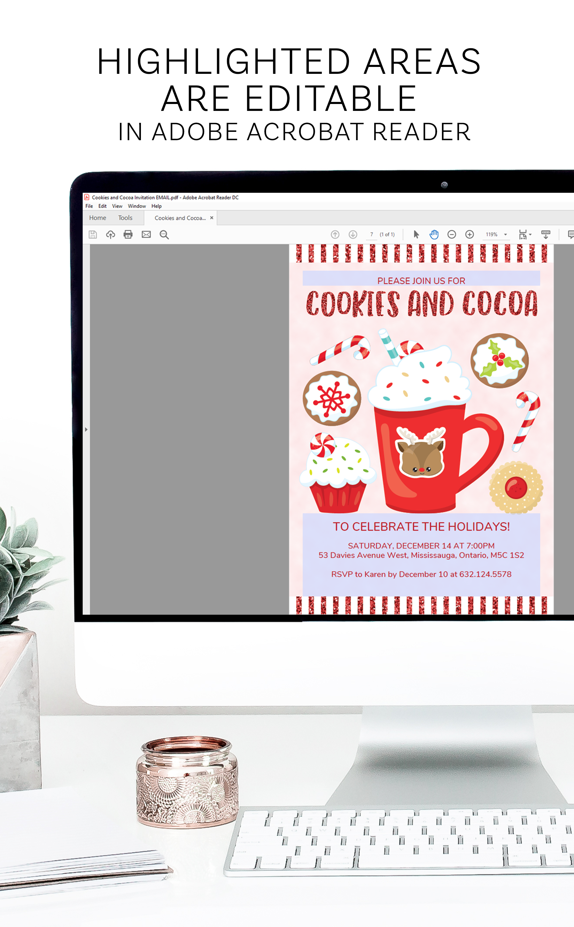 Cookies and Cocoa Christmas Party Invitation for Kids | Printable File ...