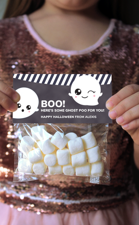 Printable Halloween Ghost Poo Treat Bag Toppers | Halloween Candy Bag ...