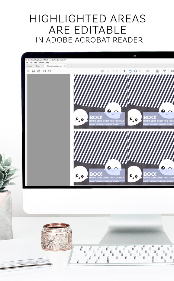 Printable Halloween Ghost Poo Treat Bag Toppers | Halloween Candy Bag ...