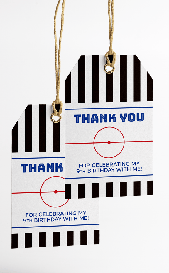 Hockey Birthday Party Decorations | Printable Hockey Party Favour Tags ...