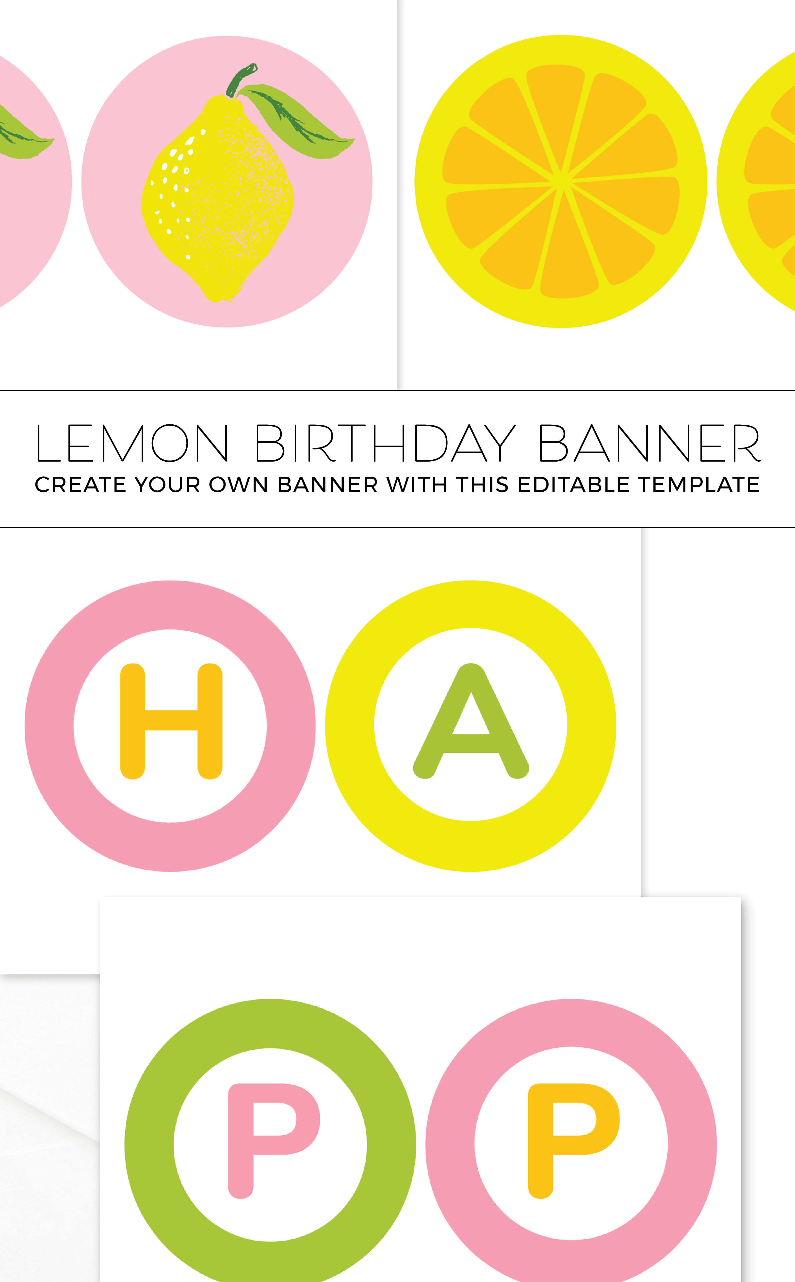 Printable Pink Lemonade Birthday Party Banner | Lemon Party Decoration ...