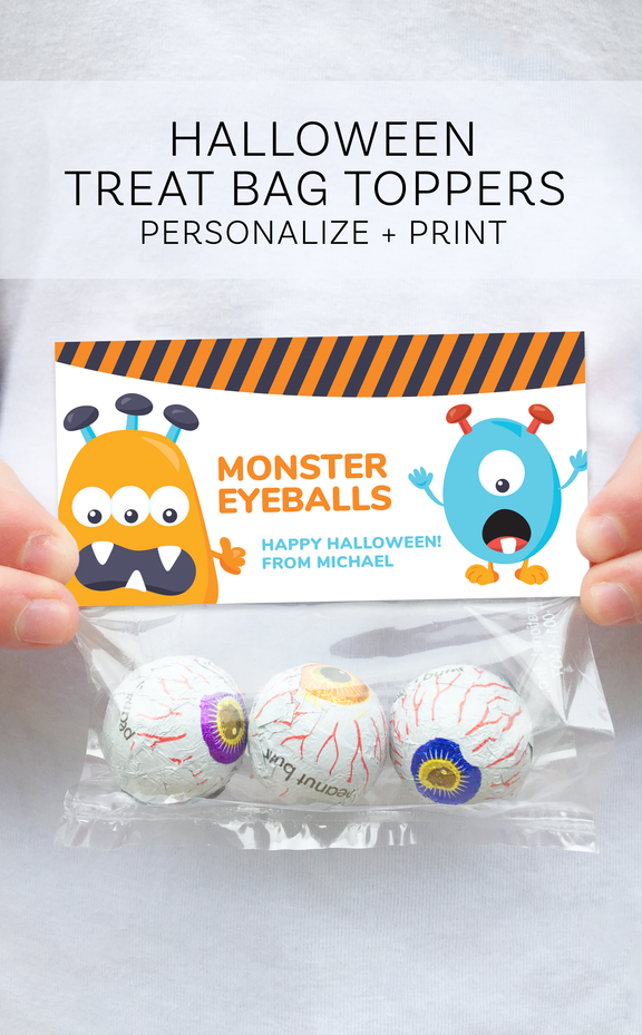 Monster Eyeballs Halloween Treat Bag Toppers | Kids Halloween Treats ...