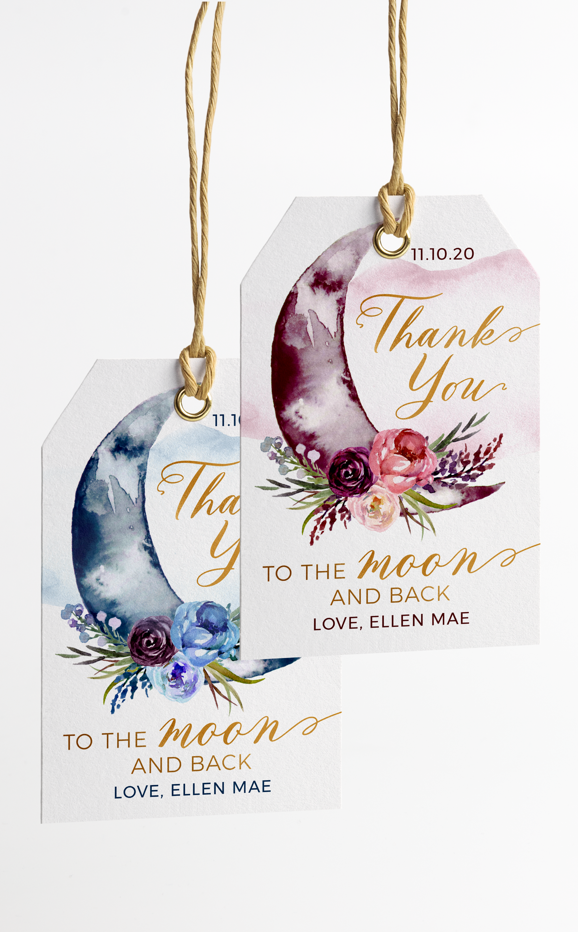 Over the Moon Party Favour Gift Tags | Boho Baby Shower Decorations ...