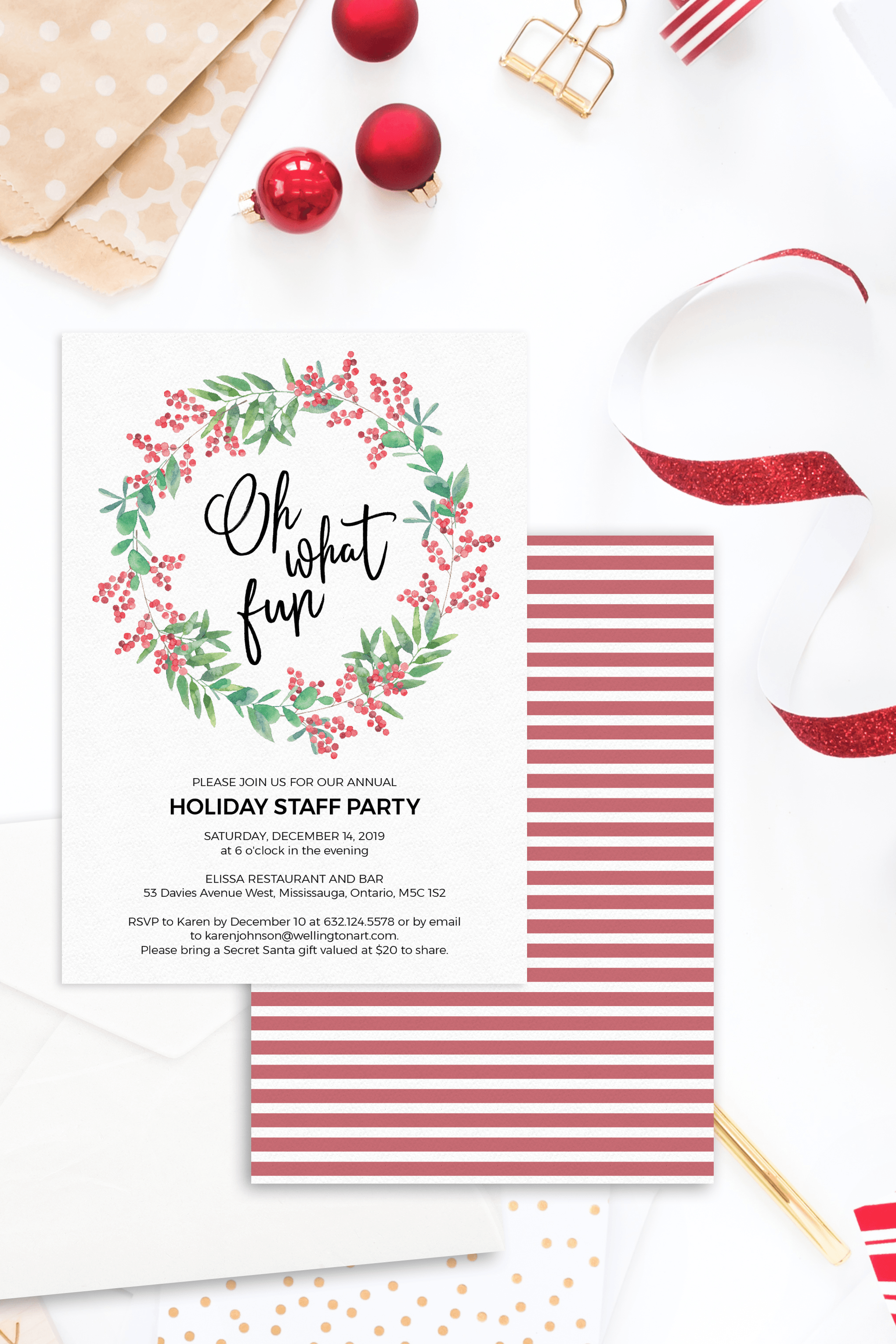 Oh What Fun Christmas Party Invitation | Personalize + Print – ARRA ...