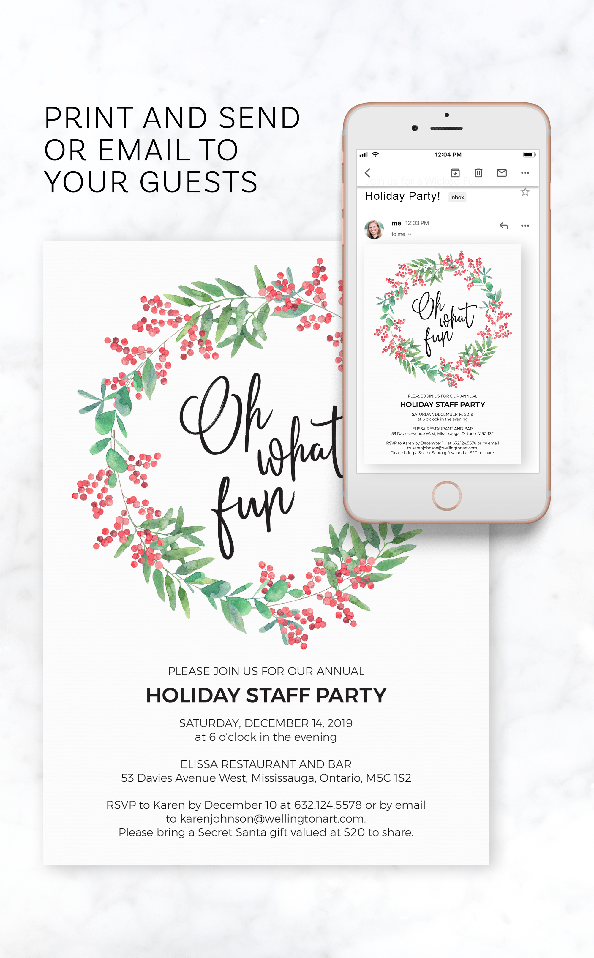 Oh What Fun Christmas Party Invitation | Personalize + Print – ARRA ...