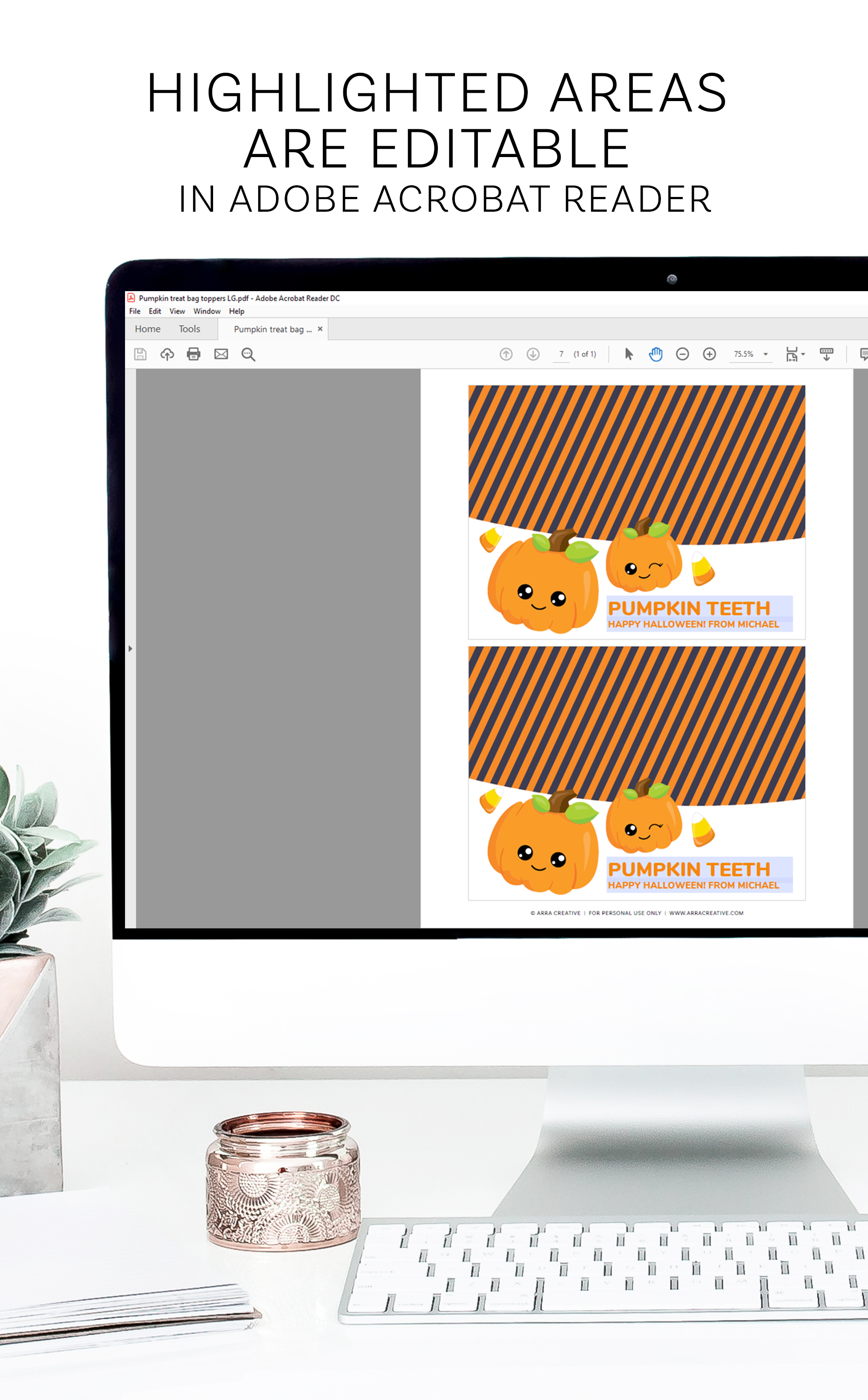 Halloween Pumpkin Teeth Treat Bag Topper | Kids Halloween Treats – ARRA ...