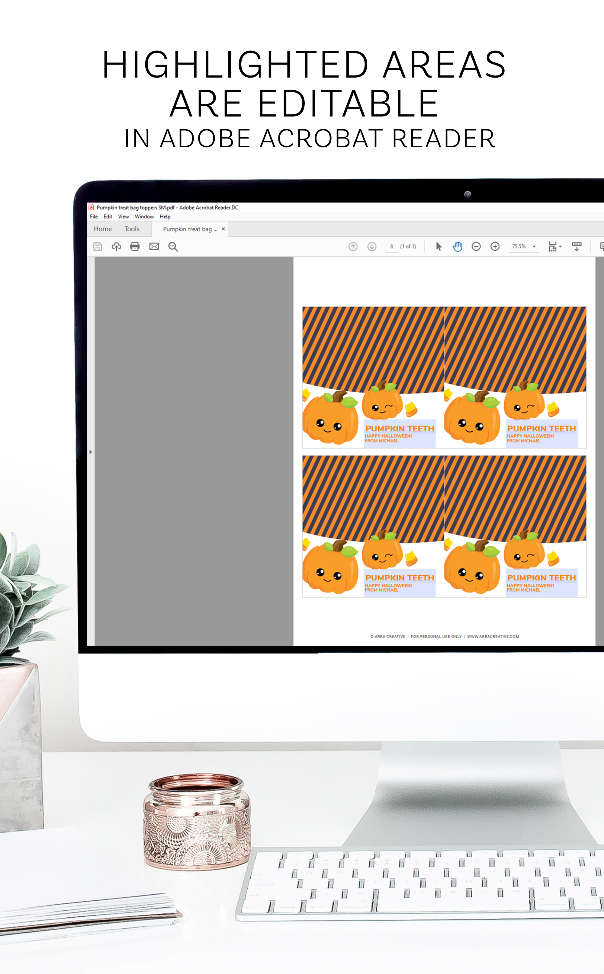 Halloween Pumpkin Teeth Treat Bag Topper | Kids Halloween Treats – ARRA ...