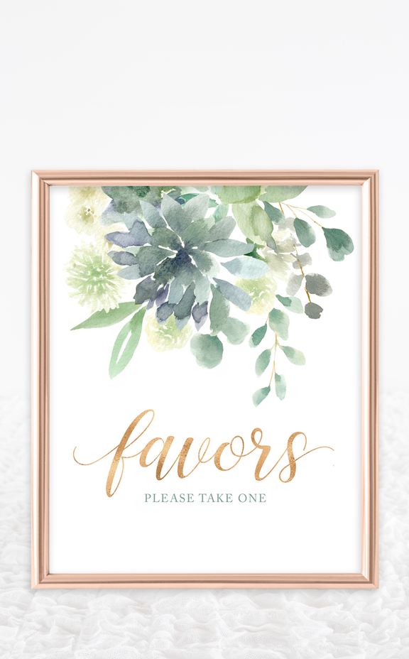 Succulent Favors Sign – ARRA Creative